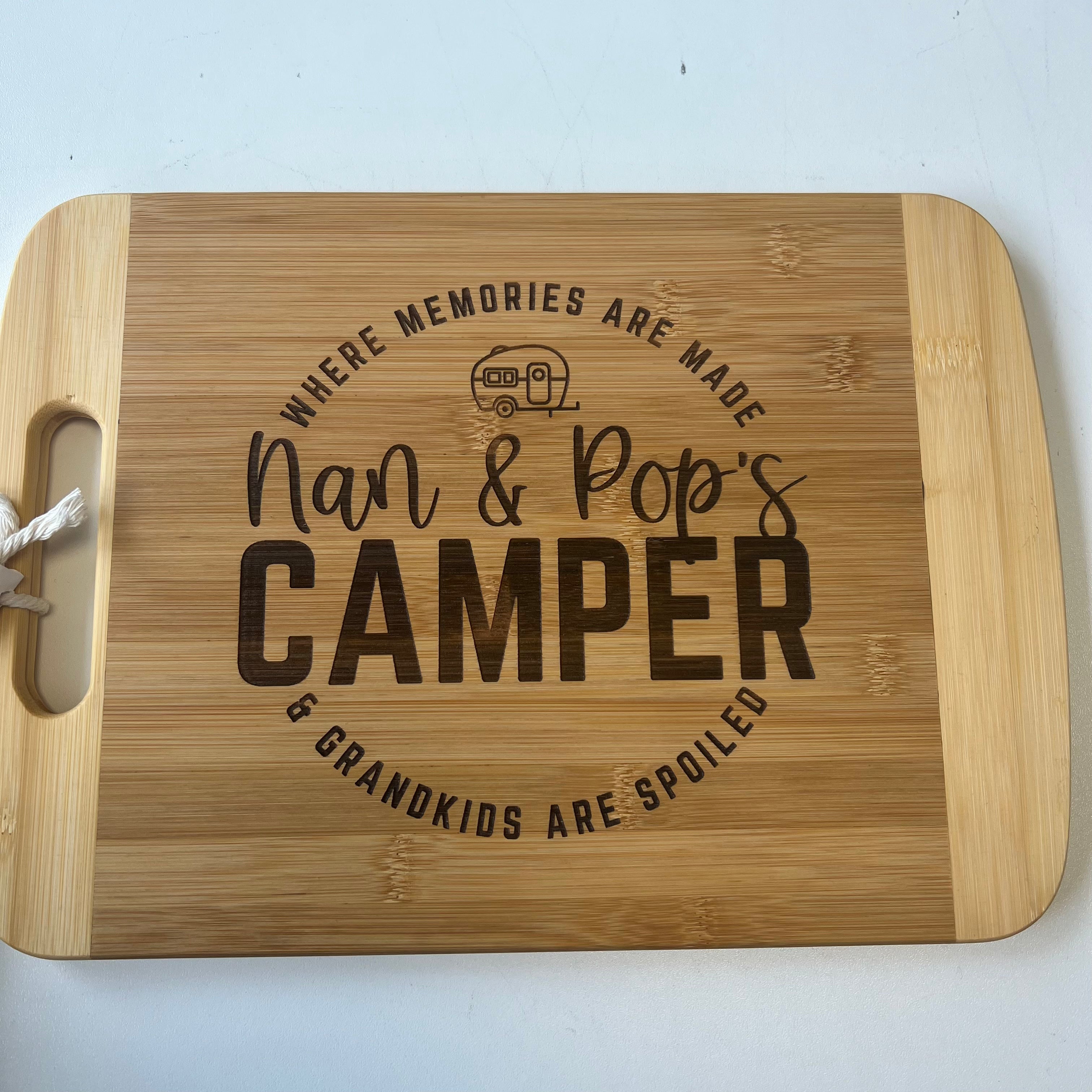 “Nan & Pops Camper" Serving Board – SaltwaterDesigns NL